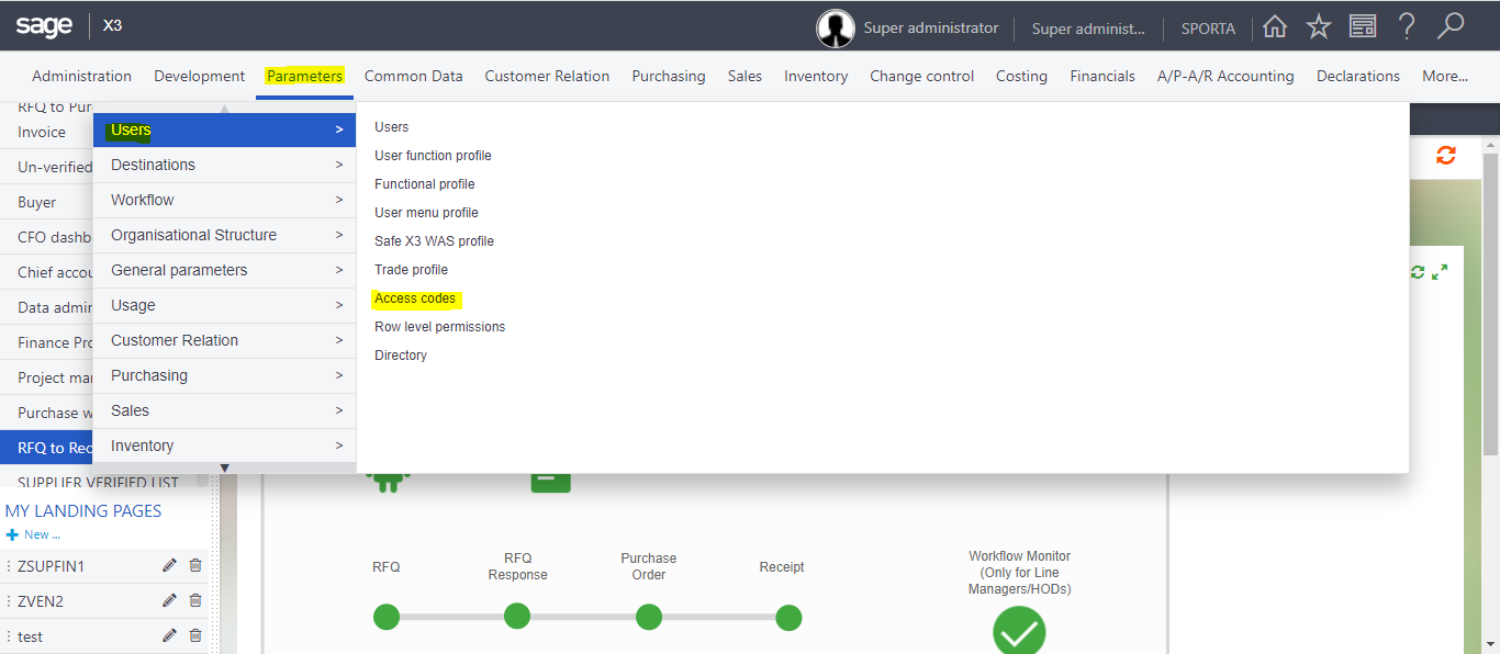 Access Code and Its Restriction at Transaction Level