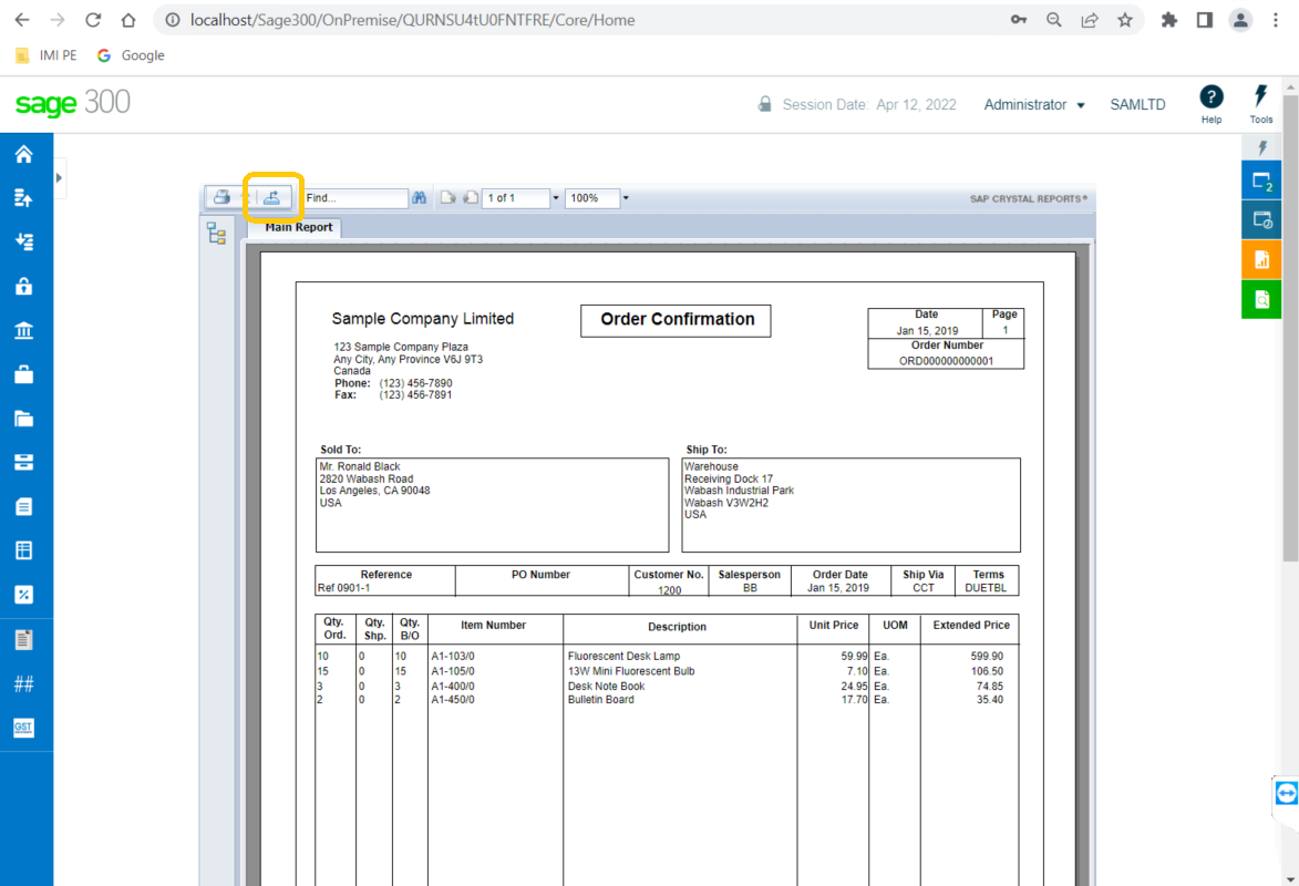 Provision for rename and Save Report Files from Sage 300cloud