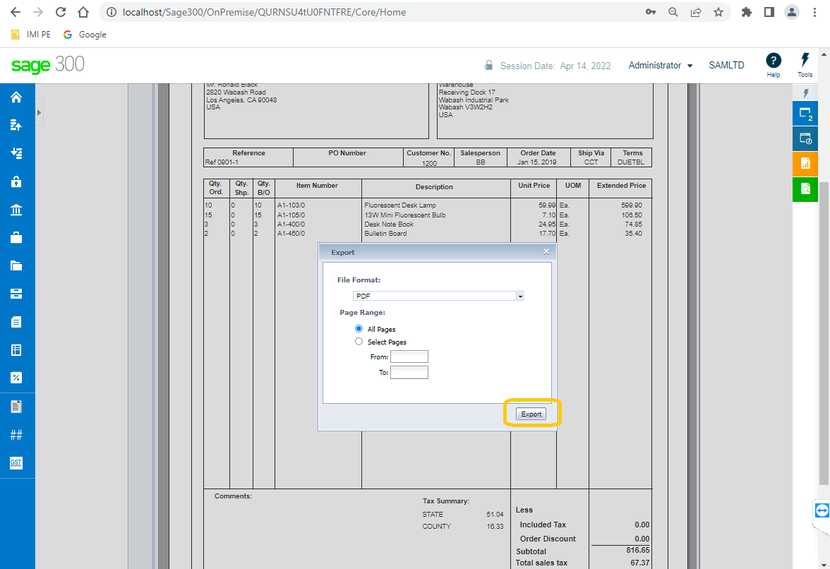 Provision for rename and Save Report Files from Sage 300cloud