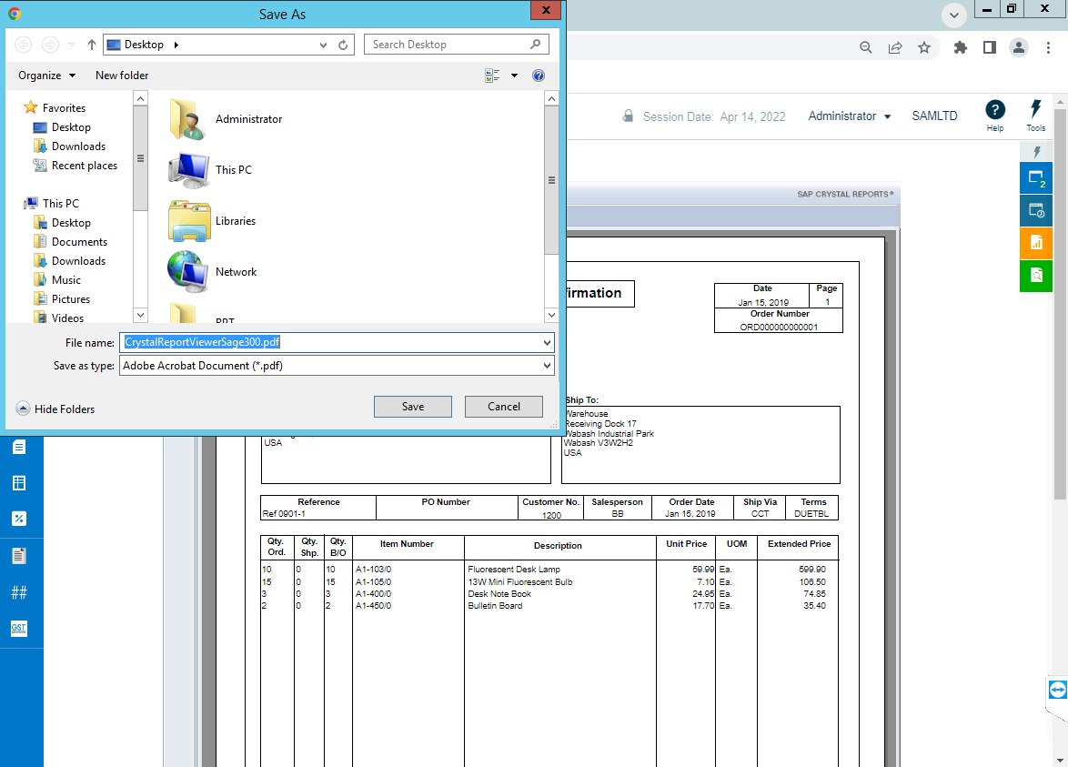 Provision for rename and Save Report Files from Sage 300cloud