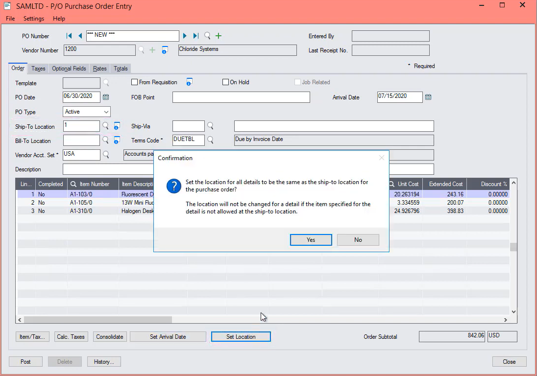 Purchase Order New features and improvements in Sage 300 Version 2022