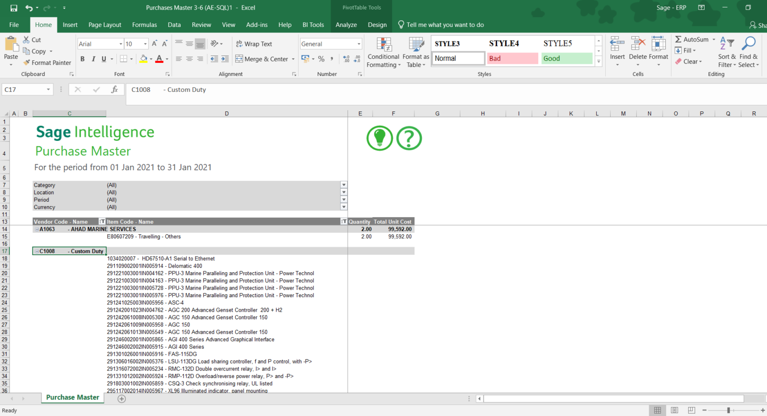 Business Intelligence Report in Sage 300 - Sage Software