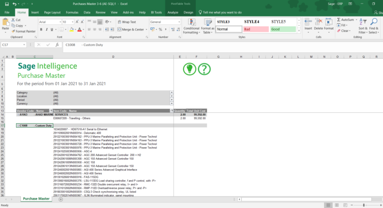 Business Intelligence Report in Sage 300 - Sage Software