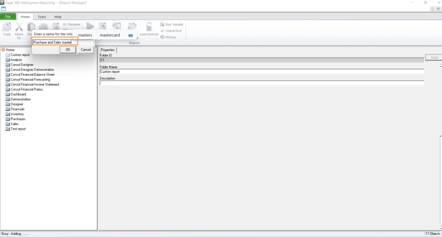 How to create a Union Report in Sage 300 using a Business Intelligence Report