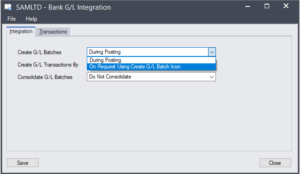 G/L Transactions Report - Sage Software