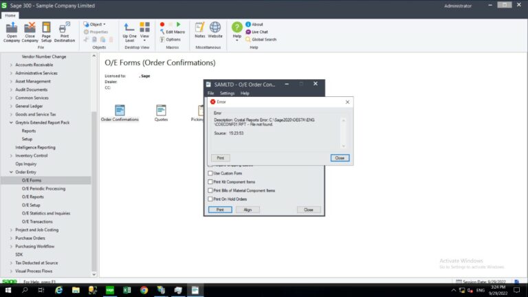 Common Errors Faced While Printing Reports in Sage 300 - Sage Software