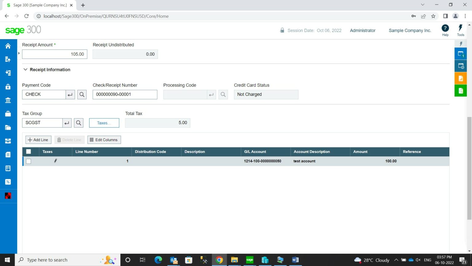 Deposit Date effect in Bank Reconciliation using Sage 300