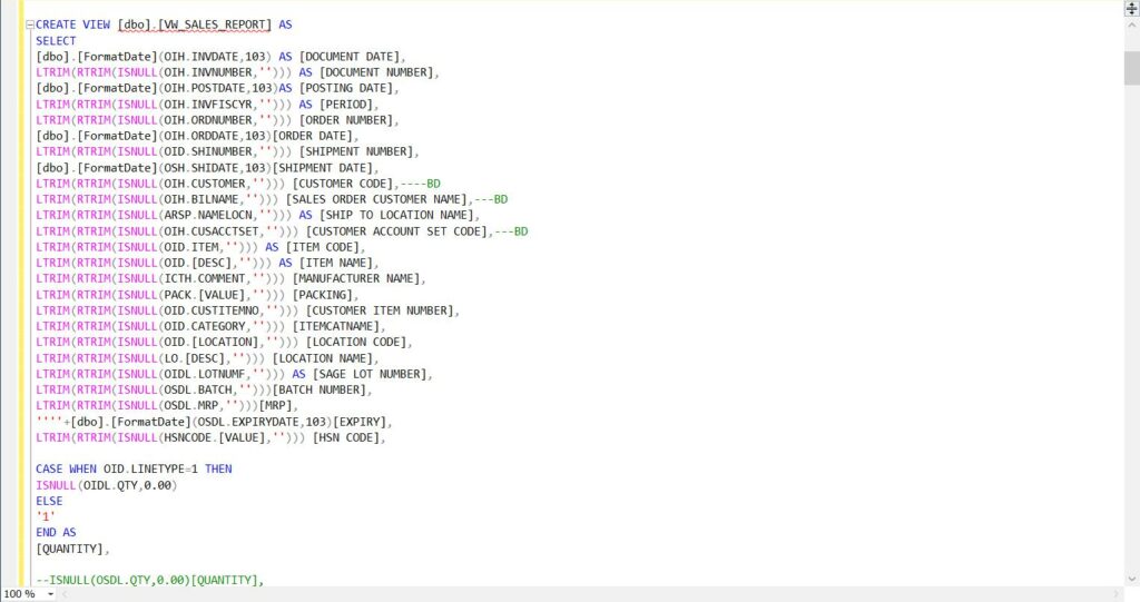How to configure SQL query to create BI Report - Sage 300