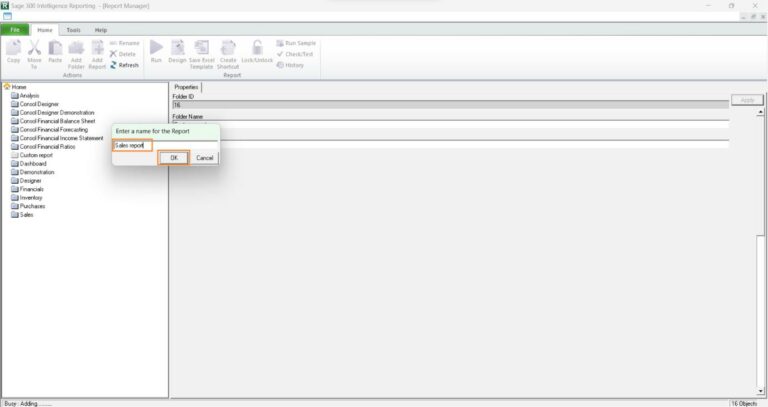 How to configure SQL query to create BI Report - Sage 300