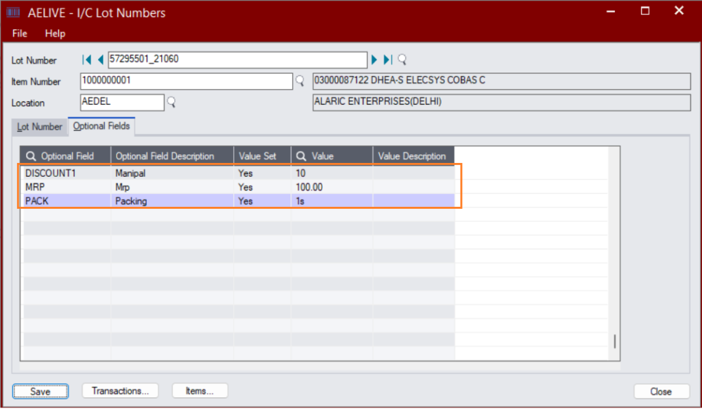 Sage 300 : How to view or edit details for a Lot Number