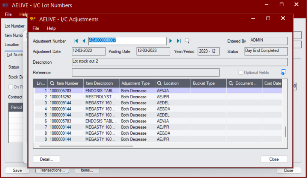 Sage 300 : How to view or edit details for a Lot Number