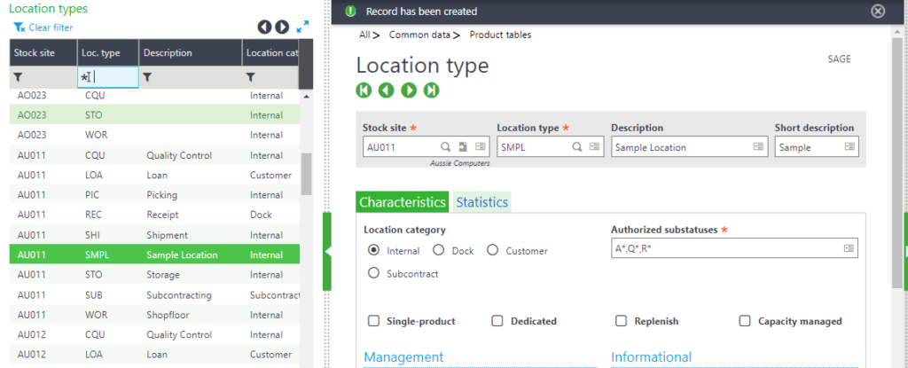 Free Sample Inventory Management in Sage X3