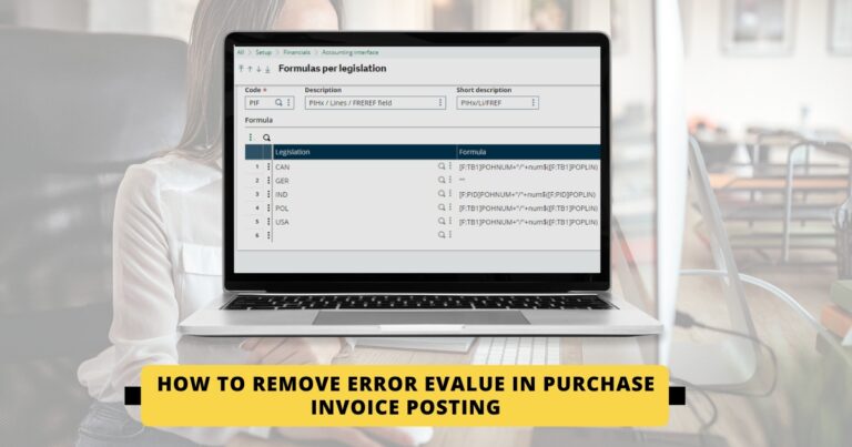 How to Remove Error Evalue in Purchase Invoice | Sage X3 Blog