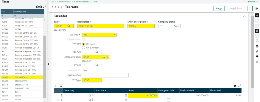 Configuration of Invoicing Elements for Sales in Sage X3