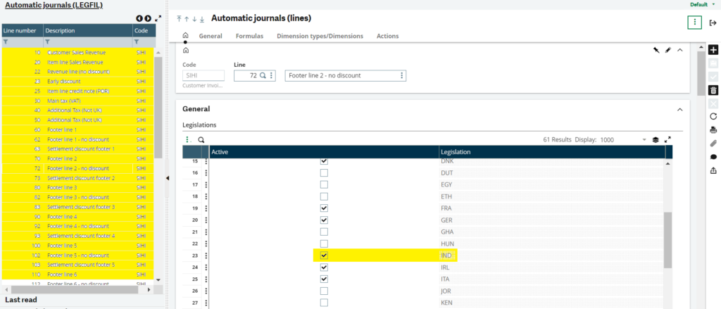 Configuration of Invoicing Elements for Sales in Sage X3