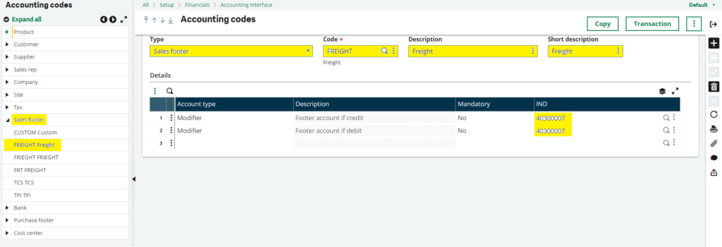 Configuration of Invoicing Elements for Sales in Sage X3