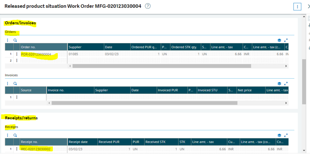 Subcontract Order with Work Order in Sage X3