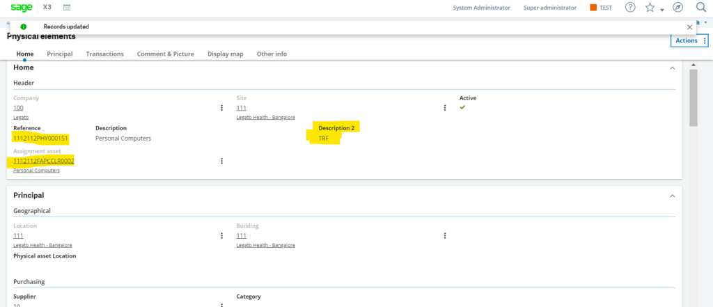 Mass Transfer of Asset in Sage X3 - Sage Software