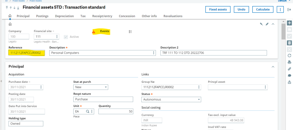 Mass Transfer of Asset in Sage X3 - Sage Software