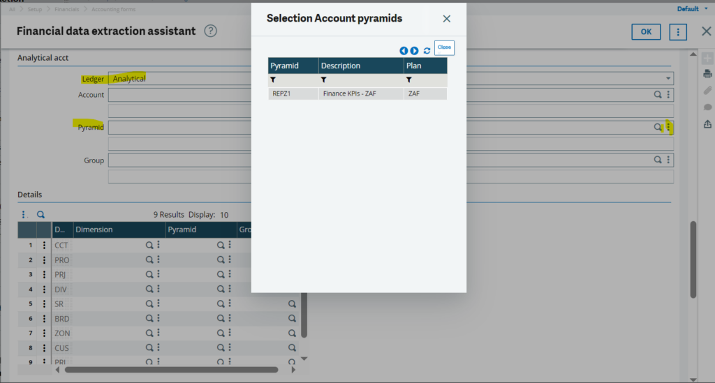 Financial Data Extraction functionality in Sage X3