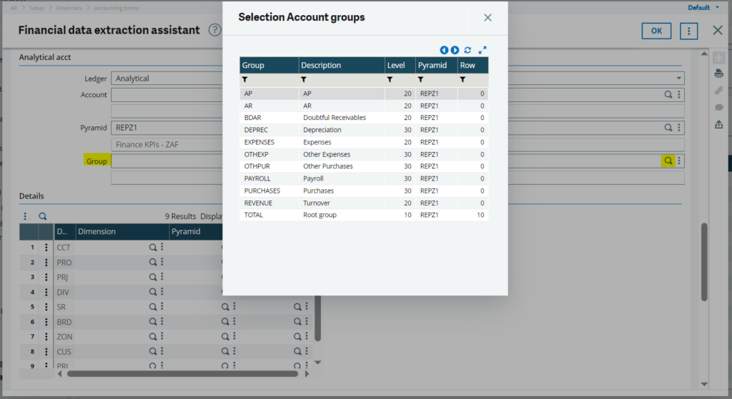 Financial Data Extraction functionality in Sage X3
